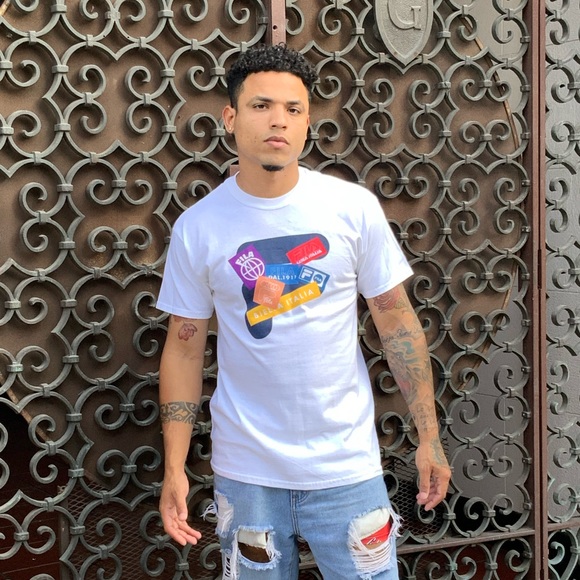 Fila | Shirts | Mens Fila White Navy Short Sleeve Tee Shirt | Poshmark
